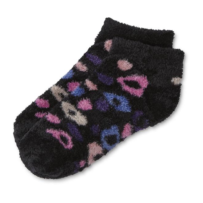 Women's Fuzzy Ankle Socks - Leopard