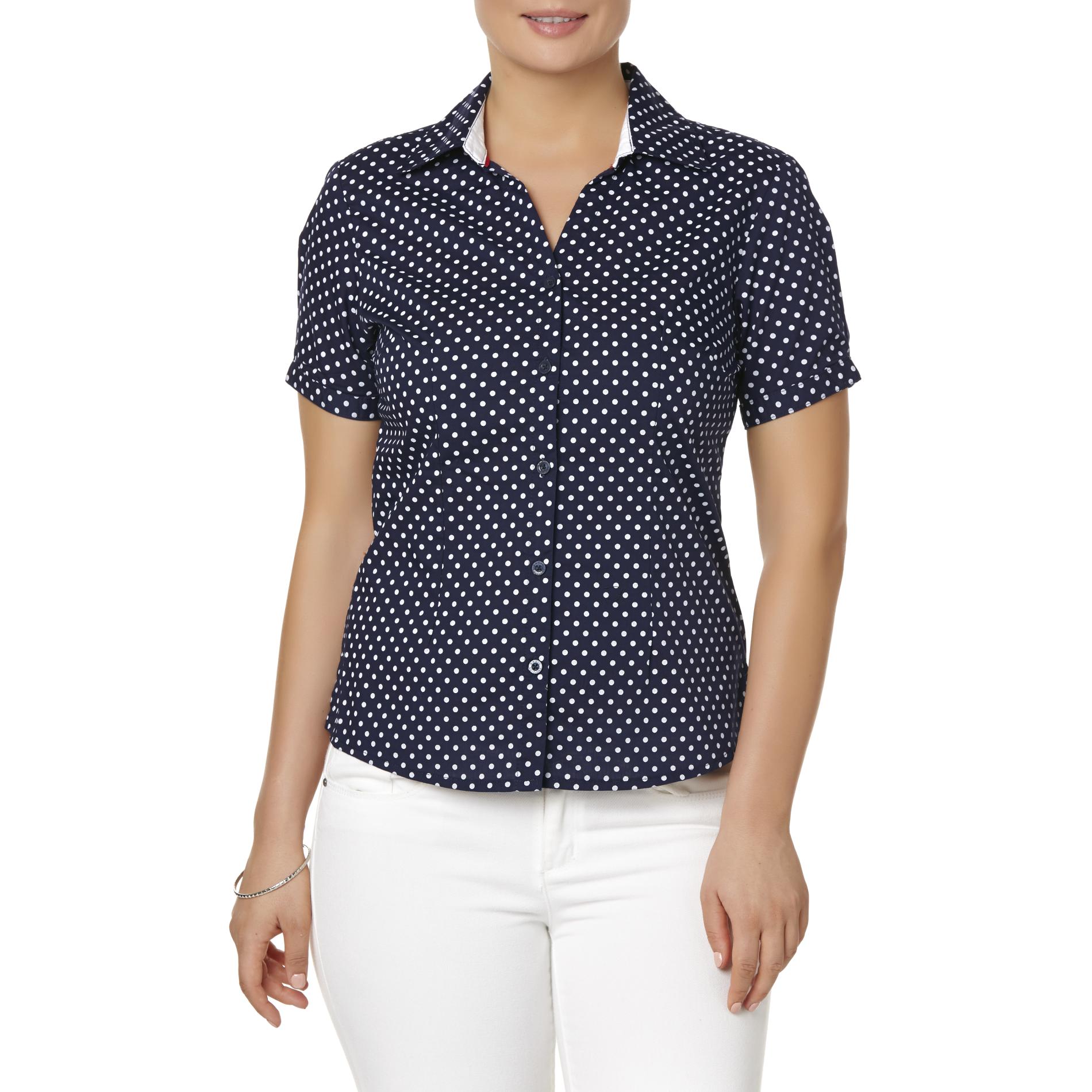 Basic Editions Women's Camp Shirt - Dots