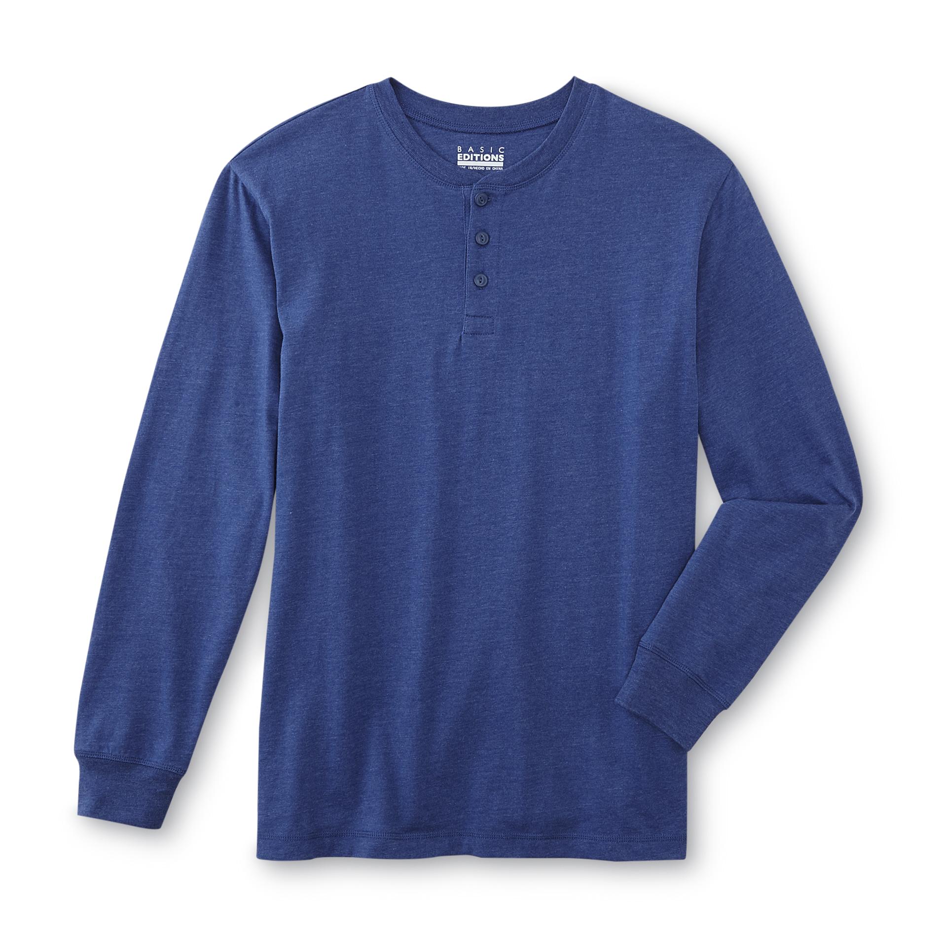 Basic Editions Men's Classic Fit Henley Shirt