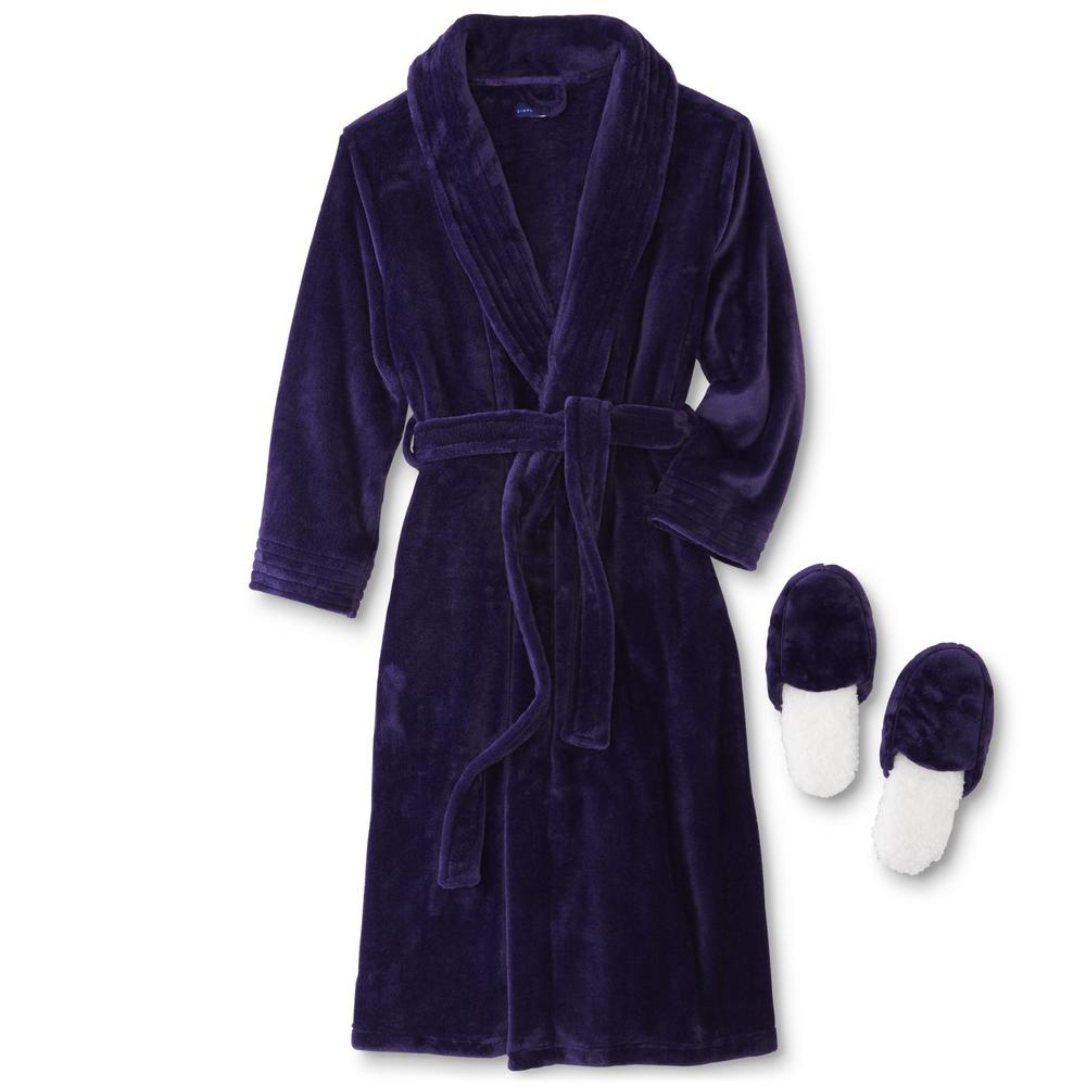 Simply Styled Women's Fleece Robe & Slippers