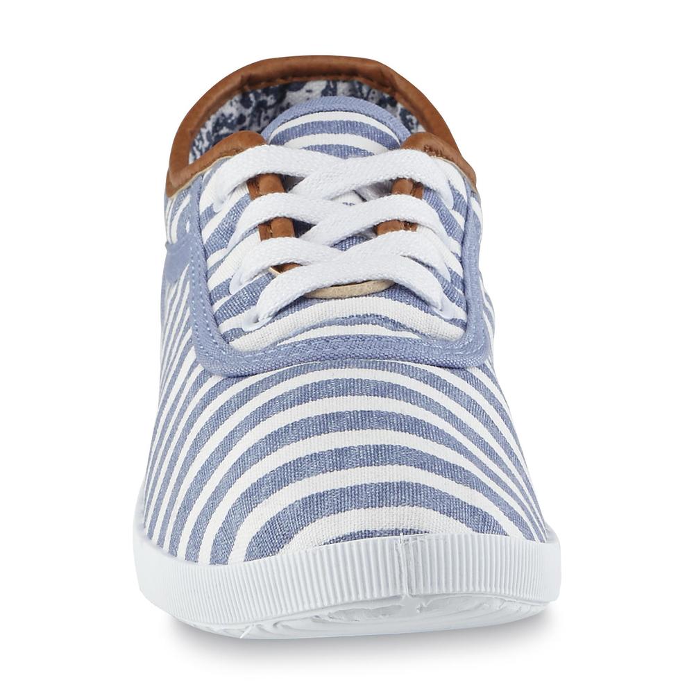 Basic Editions Women's Eavan Blue/White Stripe Sneaker