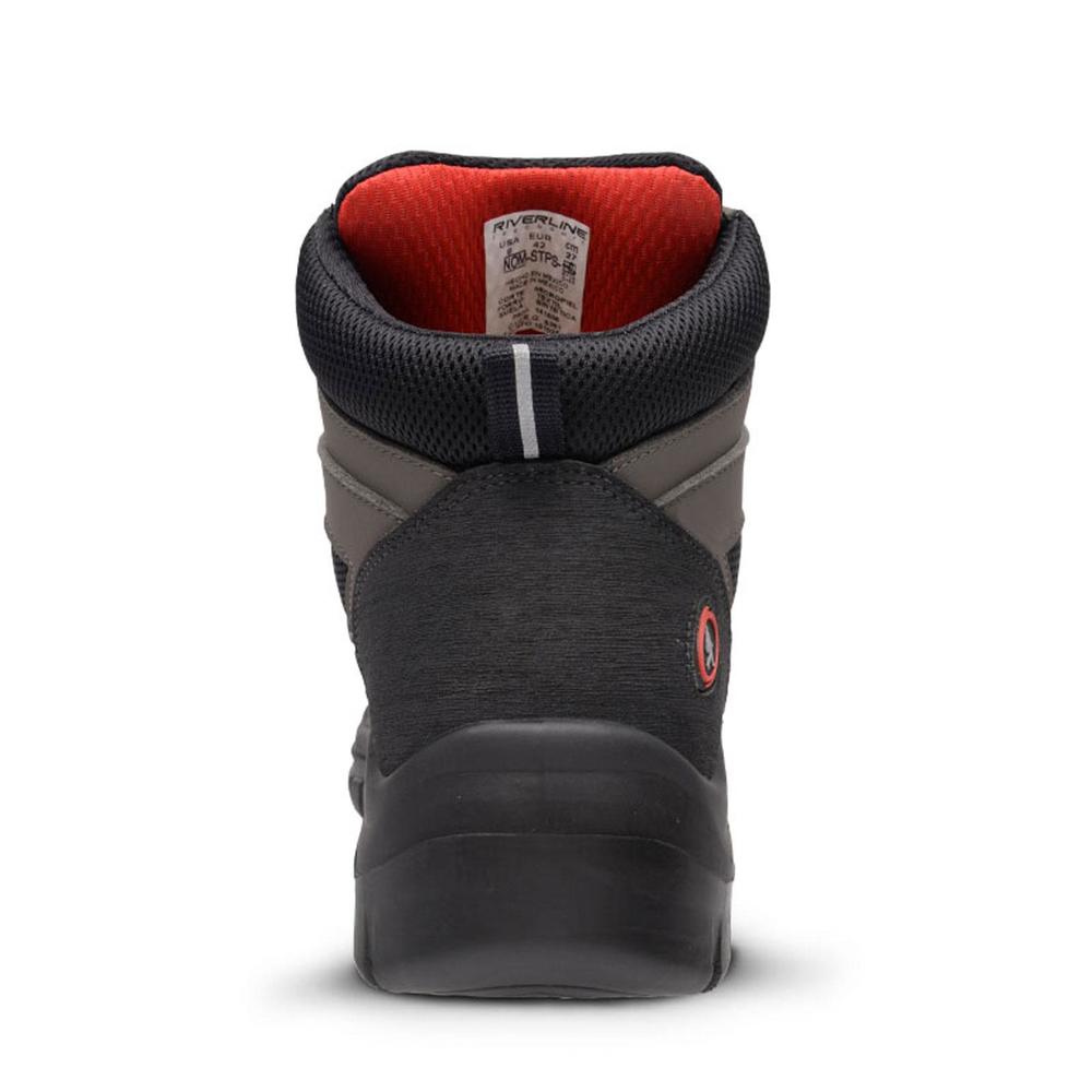 Riverline Ergonomic Men's Noland 6" Composite Toe Grey Workboot - Wide ...