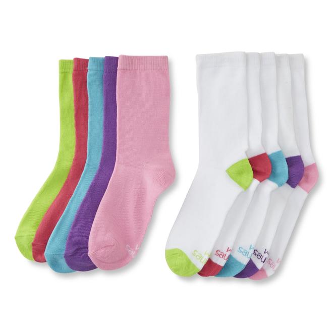 Hanes Girls 10 Pairs Crew Socks