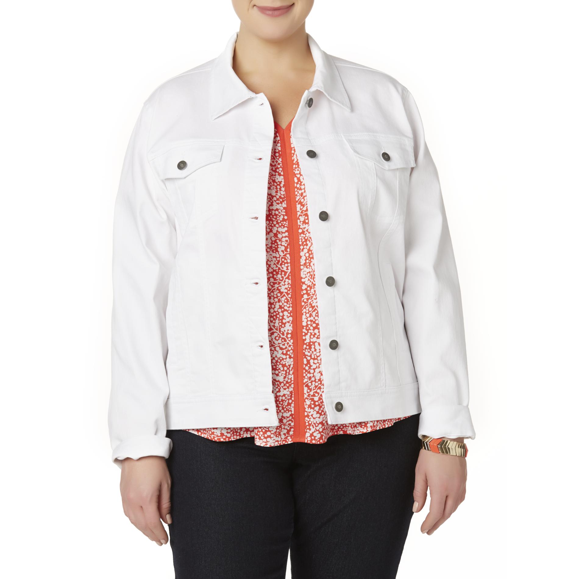 Basic Editions Women's Plus Jean Jacket