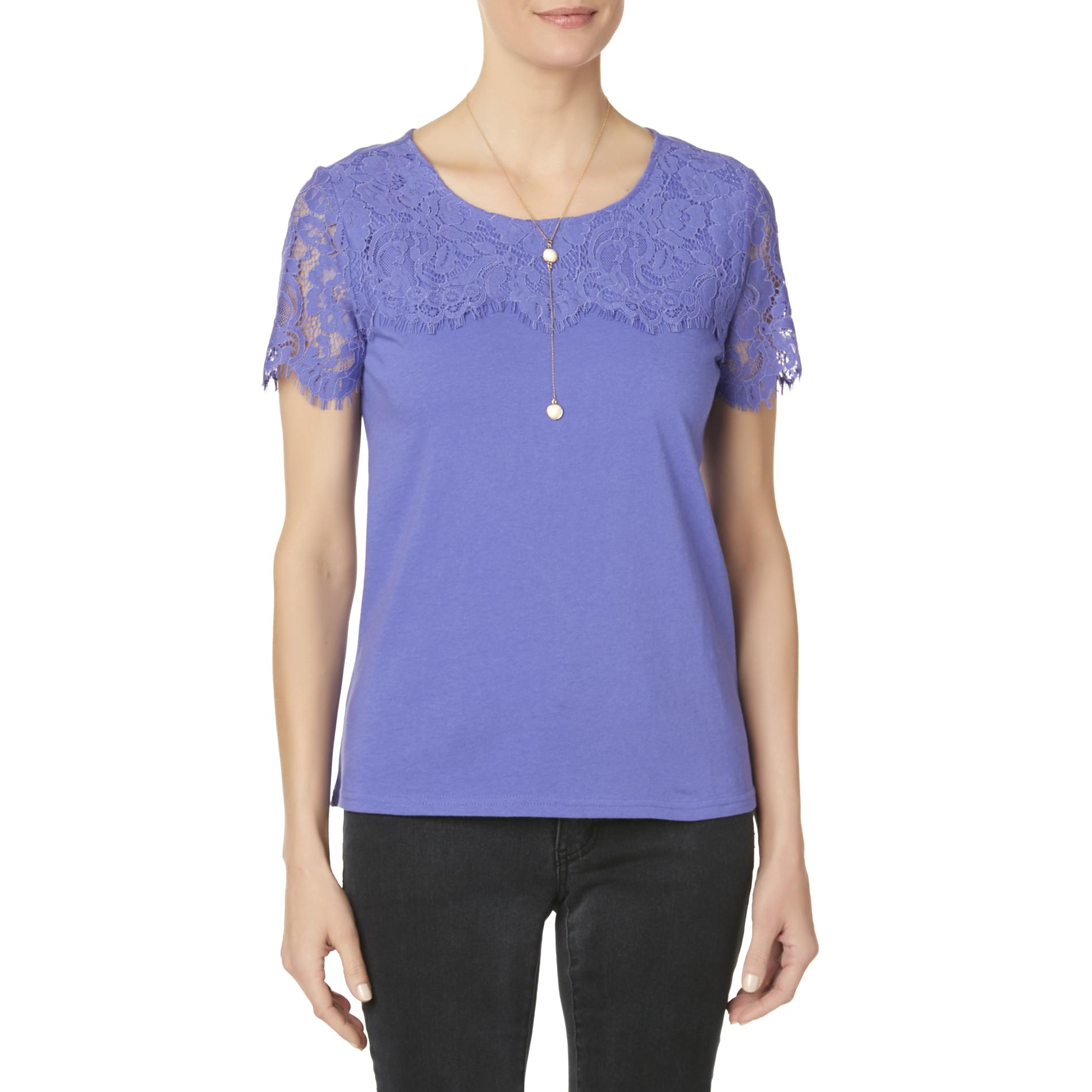 Laura Scott Women's Lace-Topped T-Shirt