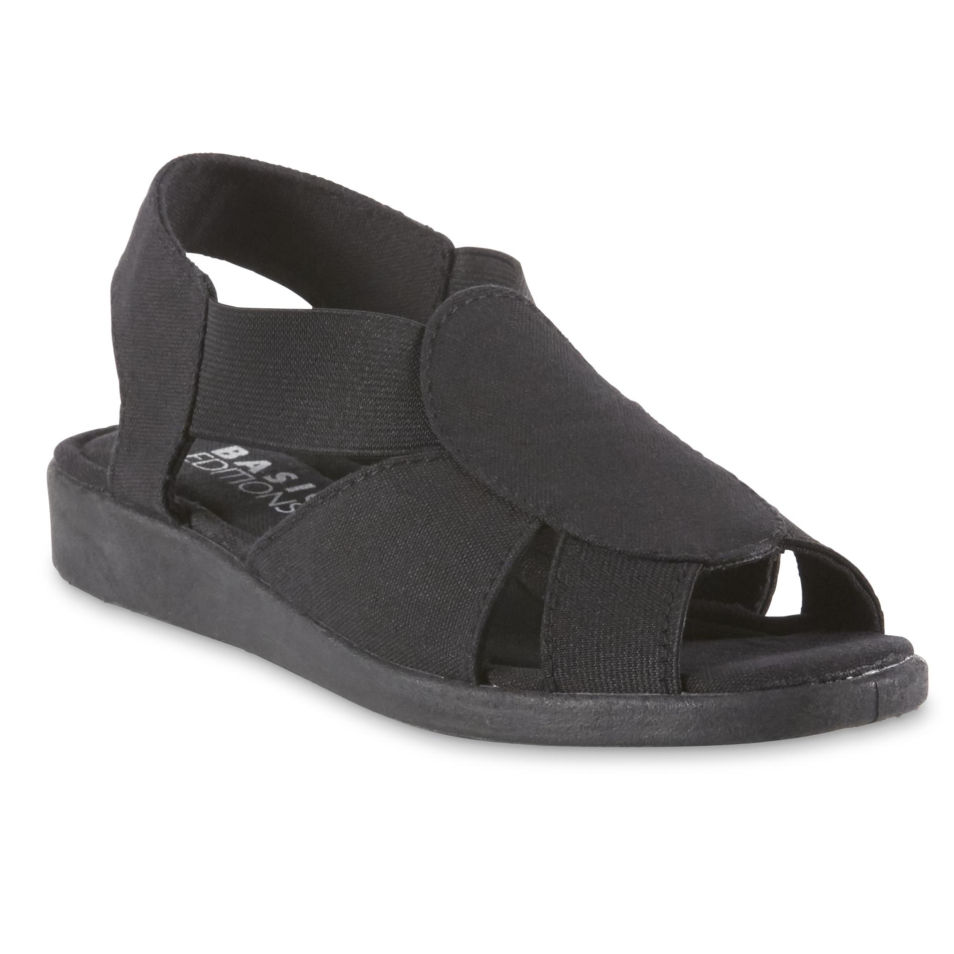 Basic Editions Women's Willow Black Open Toe Sandal