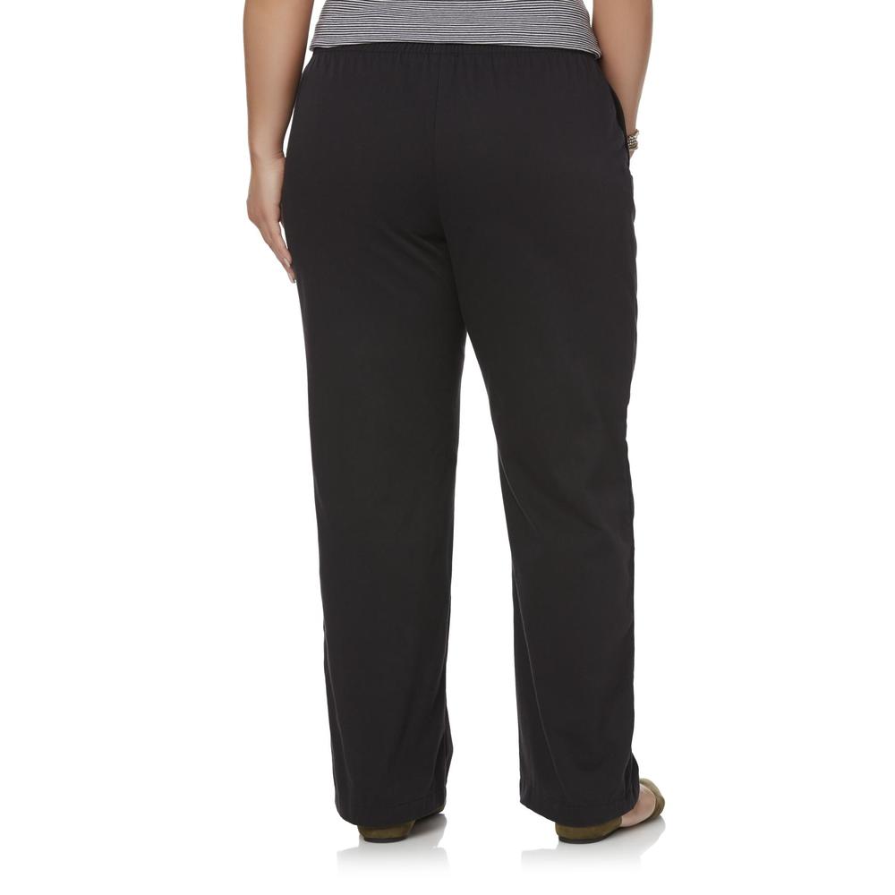Basic Editions Women's Plus Twill Pants