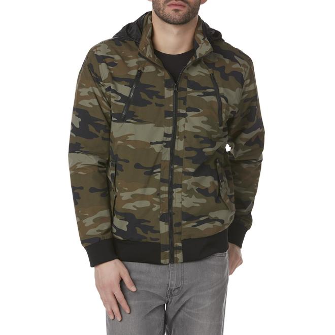 Basic Editions Men's Windbreaker Jacket - Camouflage