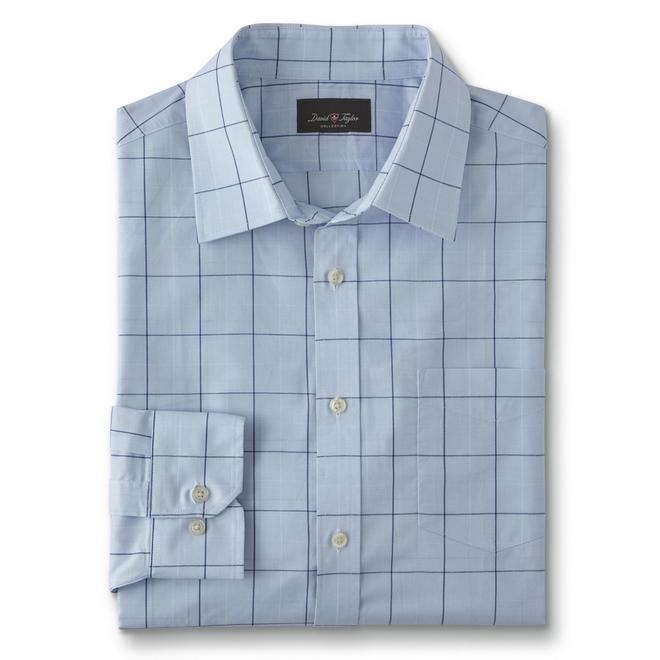 David Taylor Collection Men's Classic Fit Flex Dress Shirt - Plaid