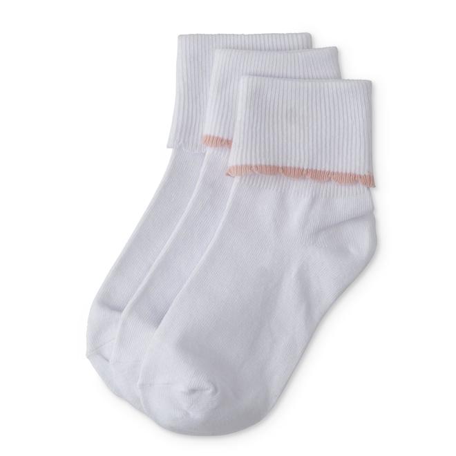 Girls' 3-Pairs Turn-Cuff Socks