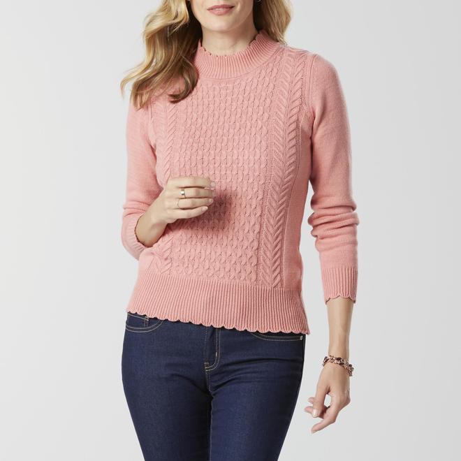 Basic Editions Women's Mock Neck Sweater