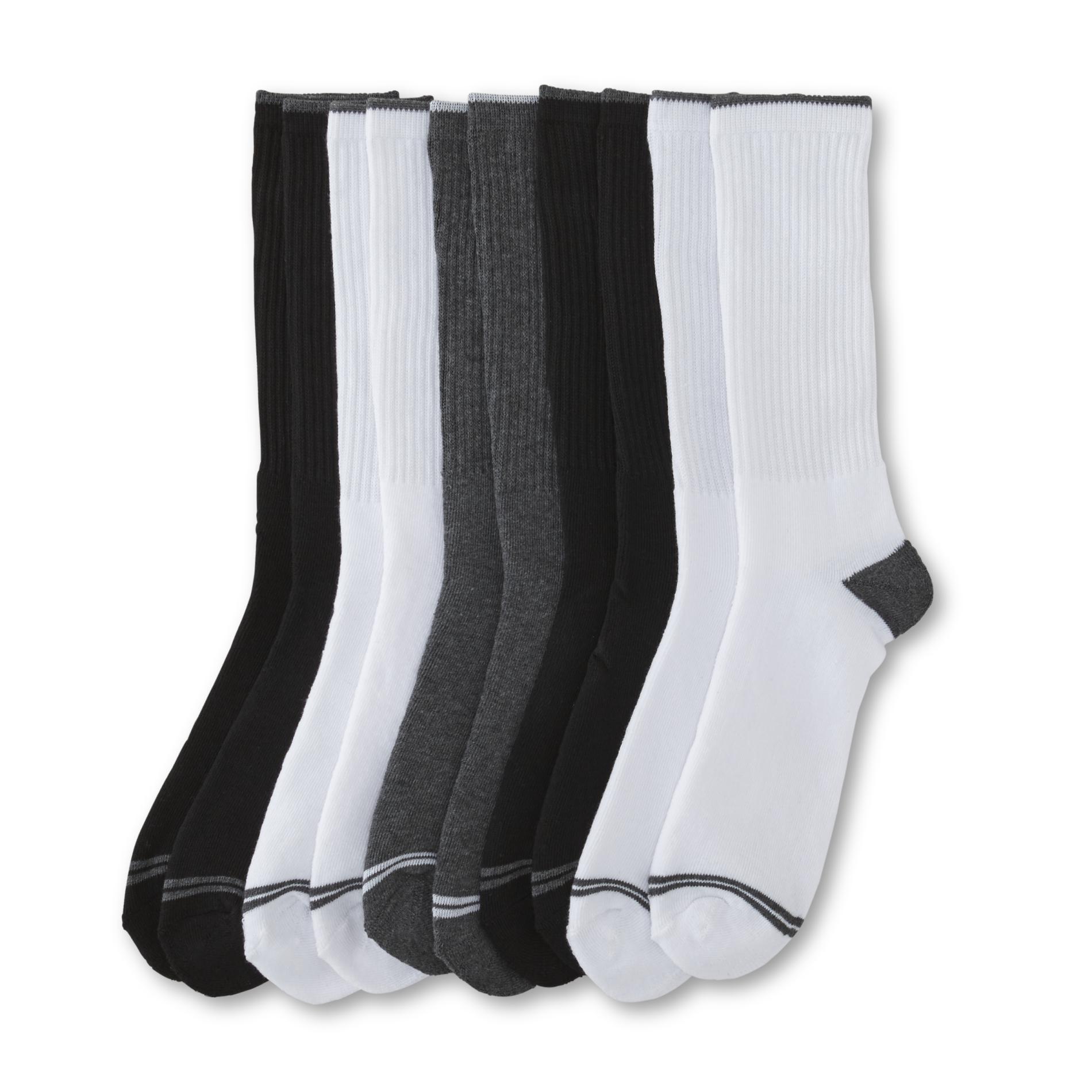 Athletech Men's 10-Pairs Crew Socks - Colorblock & Striped