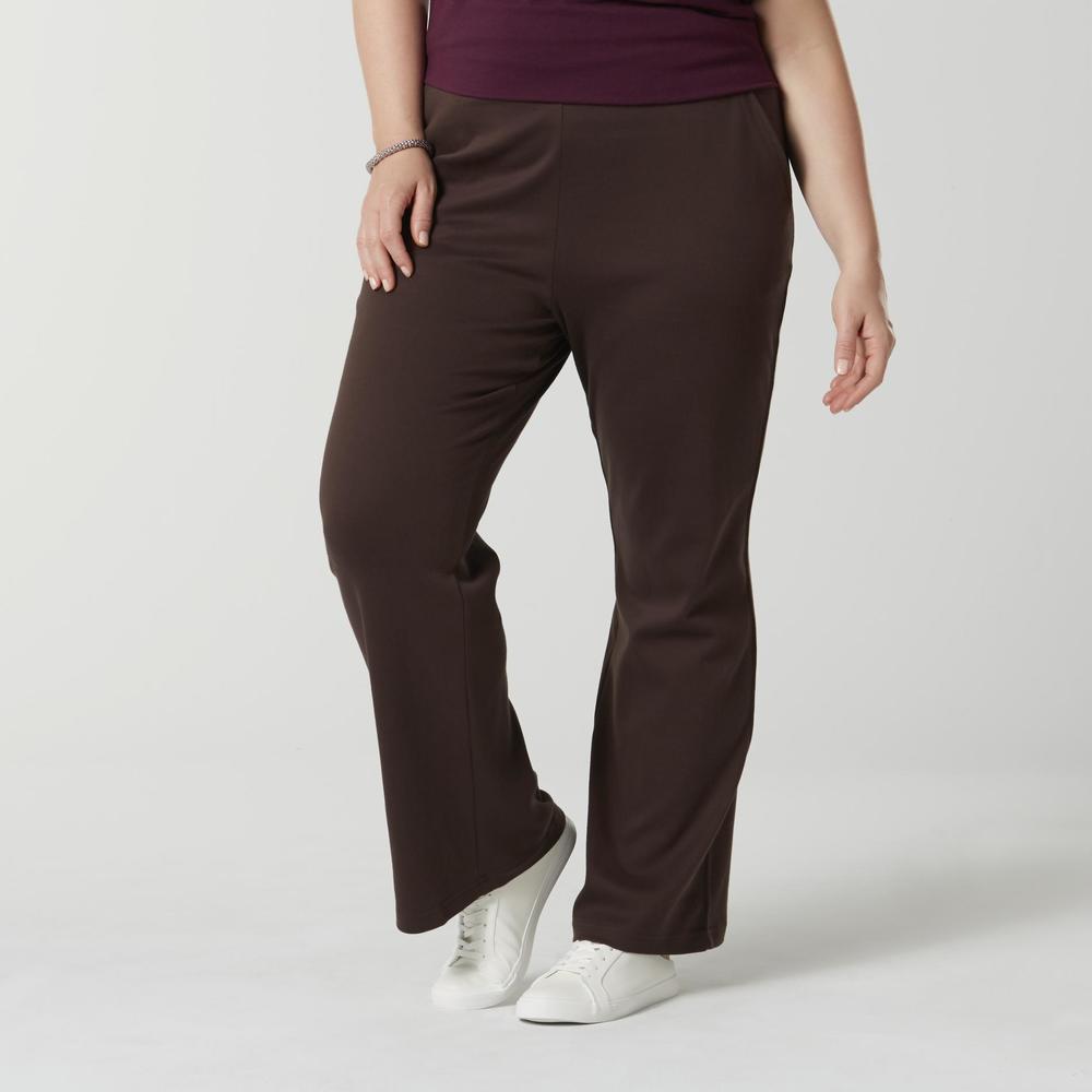 Basic Editions Women's Plus Knit Pants