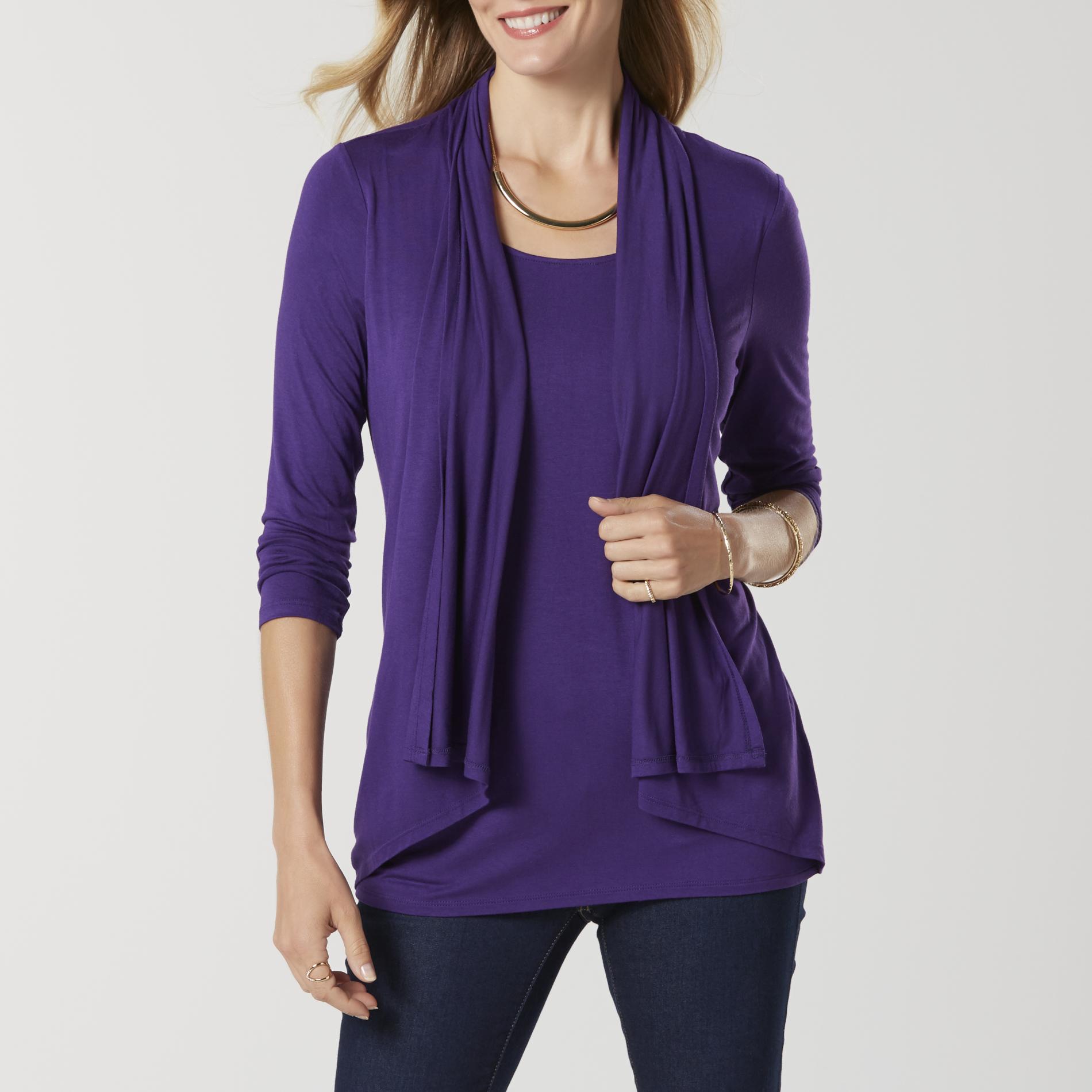 Jaclyn Smith Womens Layered Look Top