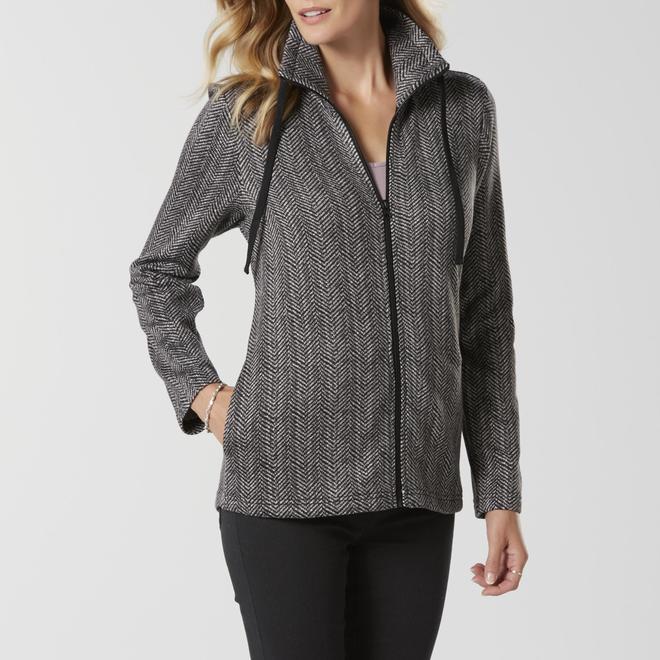 Basic Editions Women's Fleece Jacket - Chevron
