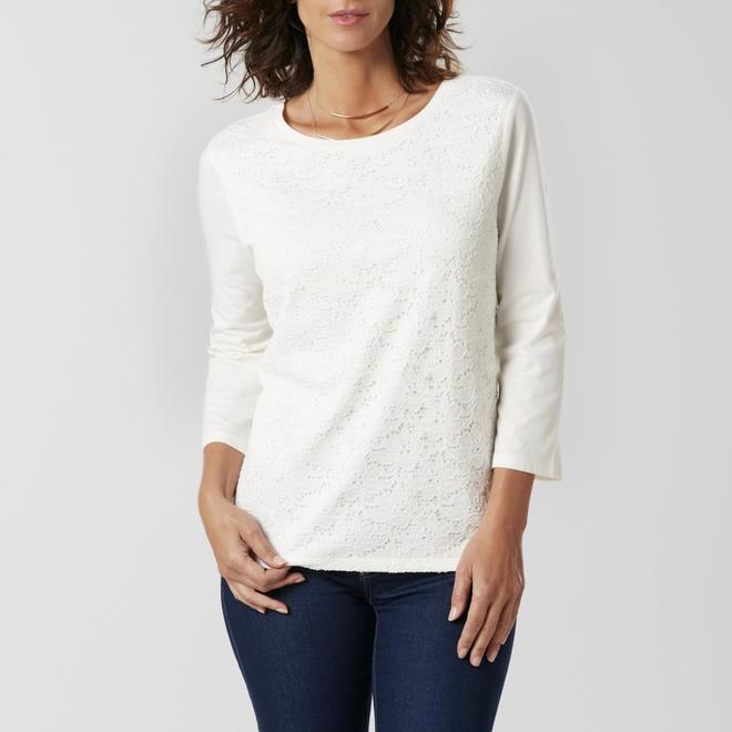 Basic Editions Women's Lace Shirt