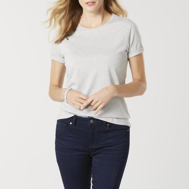 Basic Editions Women's Scoop Neck T-Shirt