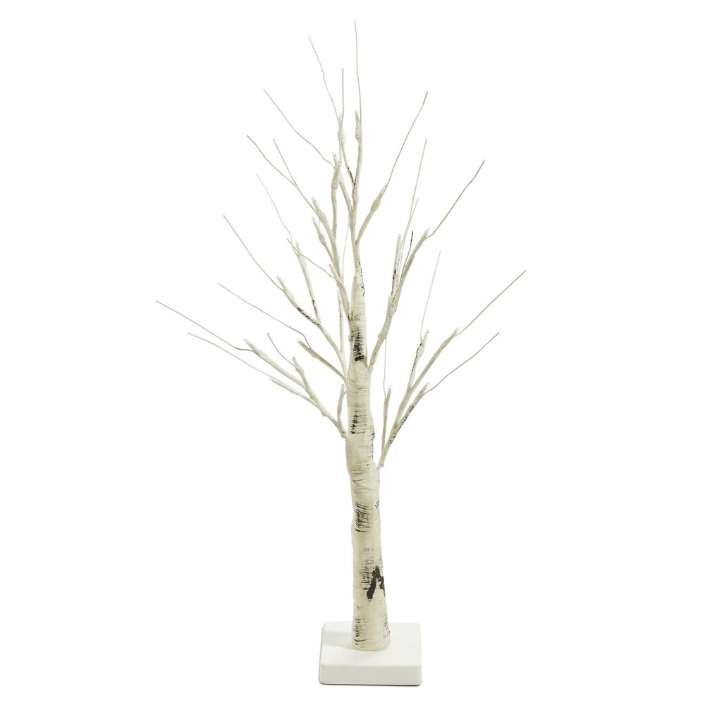 24" Birch LED Tree - White