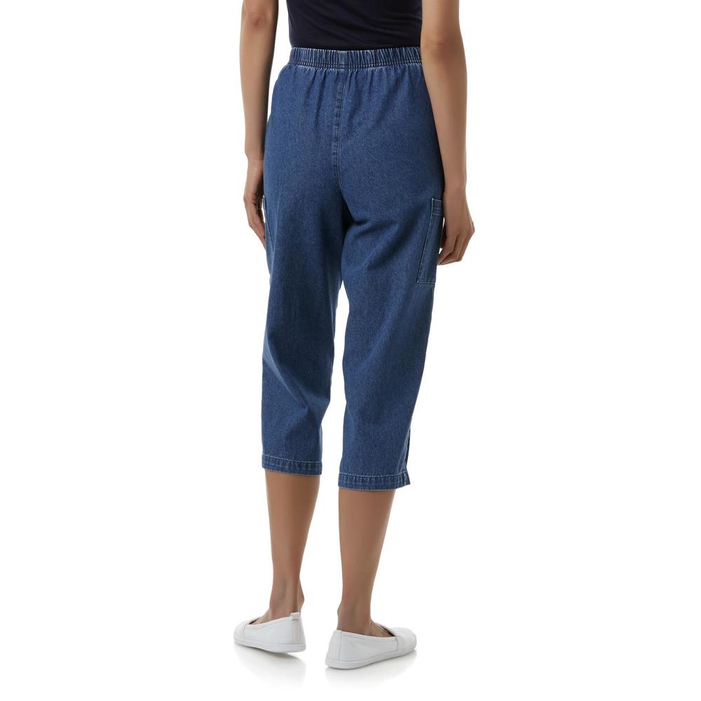 Basic Editions Women's Denim Capri Pants