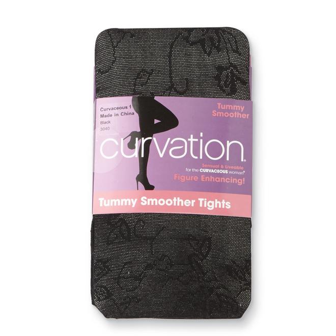 Curvation Women's Tummy Smoother Tights - Floral