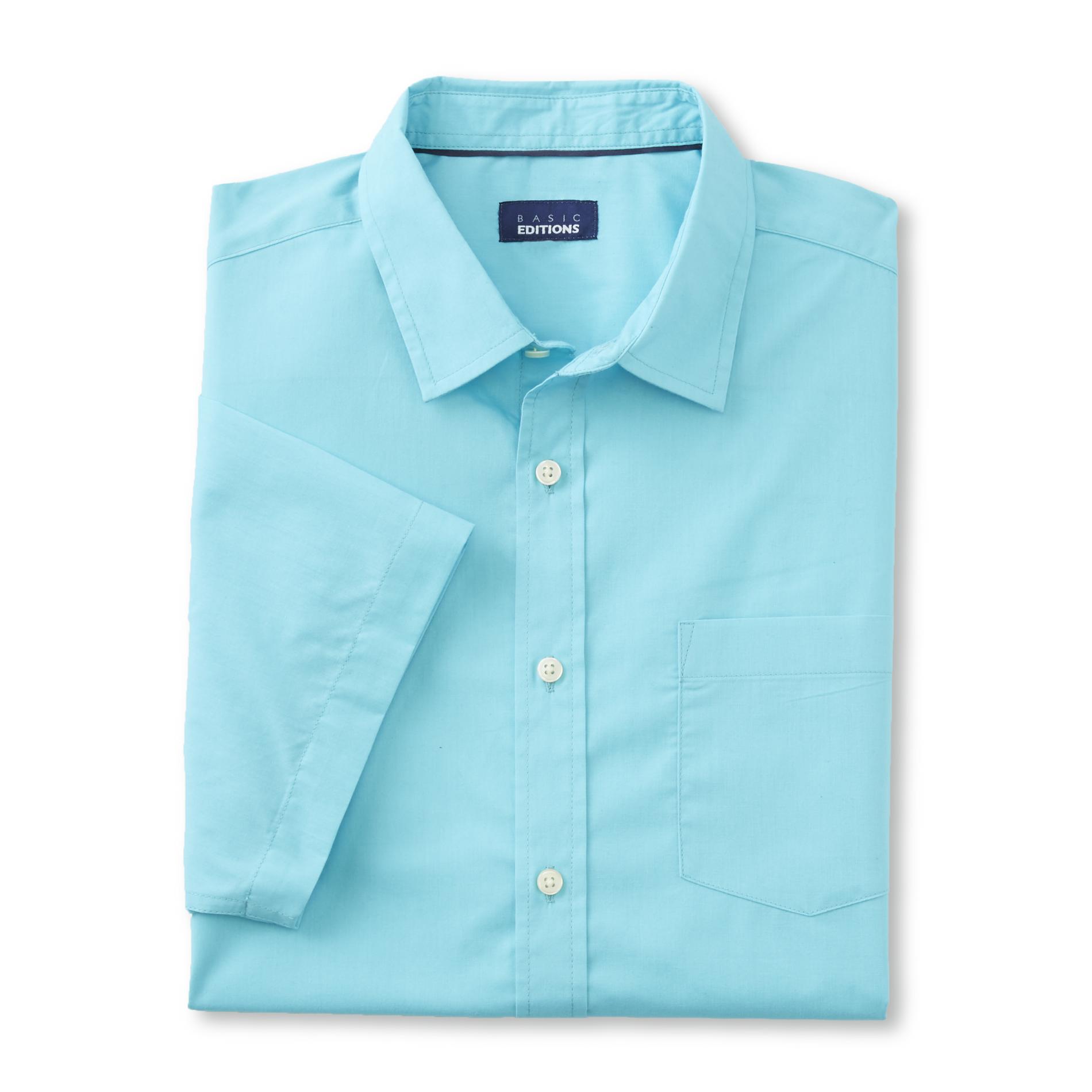 Basic Editions Men's Short-Sleeve Button-Front Shirt