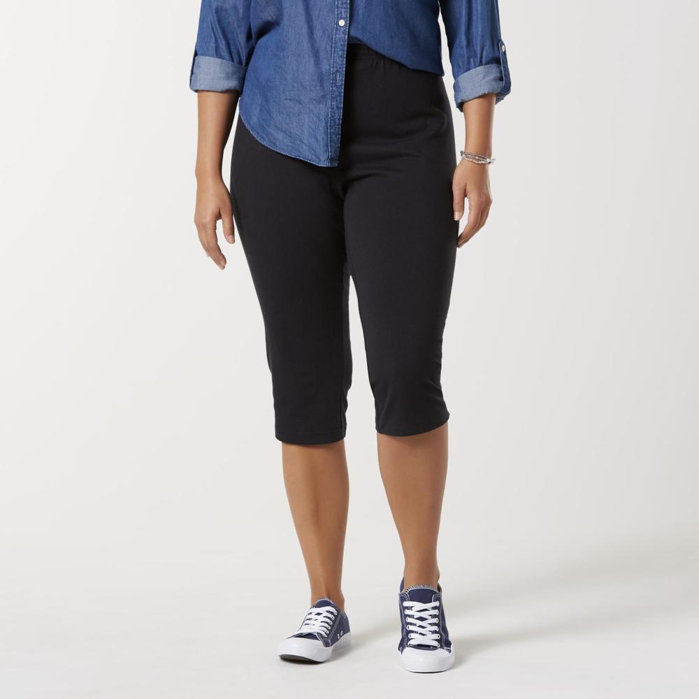 Basic Editions Women's Plus Capri Leggings