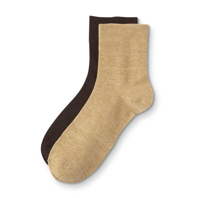 Basic Editions Women's 2-Pairs Crew Socks