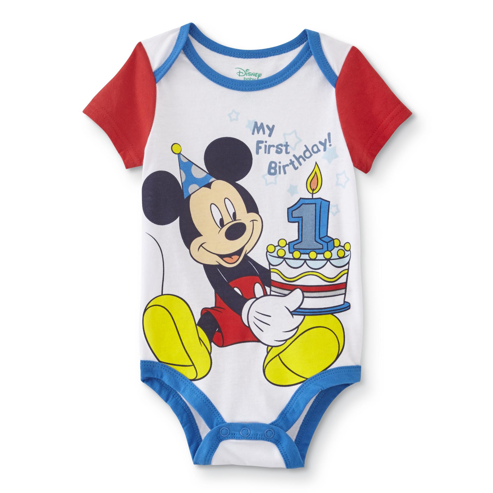 Disney Mickey Mouse Infant Boys' Bodysuit - My First Birthday