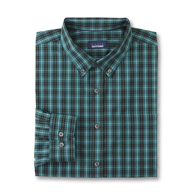 Basic Editions Men's Easy-Care Dress Shirt - Plaid