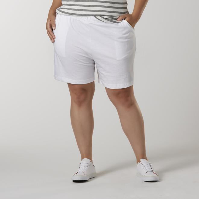 Basic Editions Women's Plus Knit Shorts
