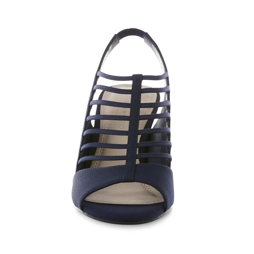 Laura Scott Women's Liberty Slingback Comfort Dress Sandal - Navy