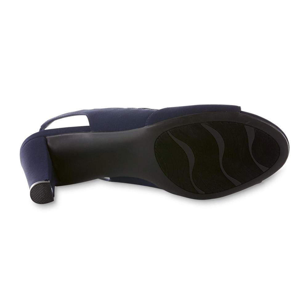 Laura Scott Women's Liberty Slingback Comfort Dress Sandal - Navy