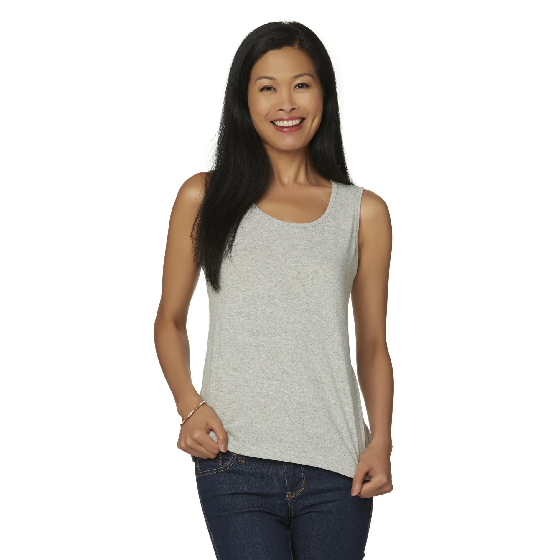 Basic Editions Women's Scoop Neck Tank Top