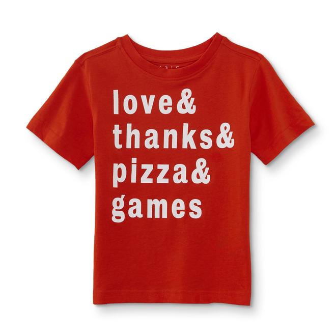 Basic Editions Boys' Graphic T-Shirt - Love/Pizza