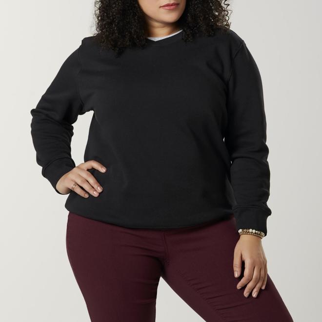 Basic Editions Women's Plus Layered-Look Sweatshirt
