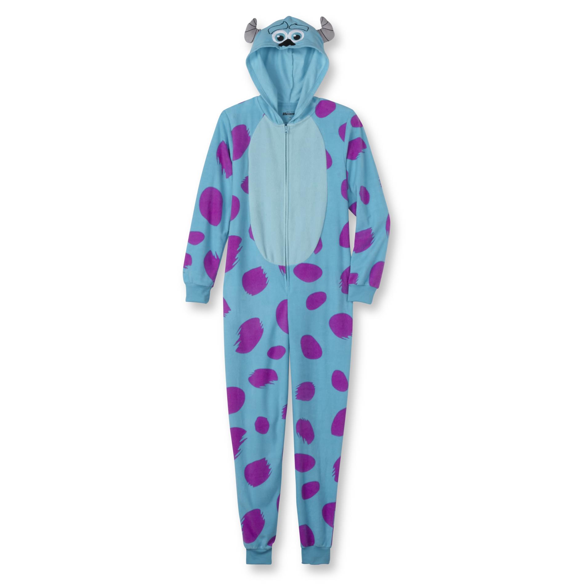 Disney Monsters, Inc. Women's Hooded One-Piece Pajamas - Sulley