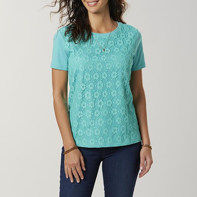Laura Scott Women's Lace-Front T-Shirt