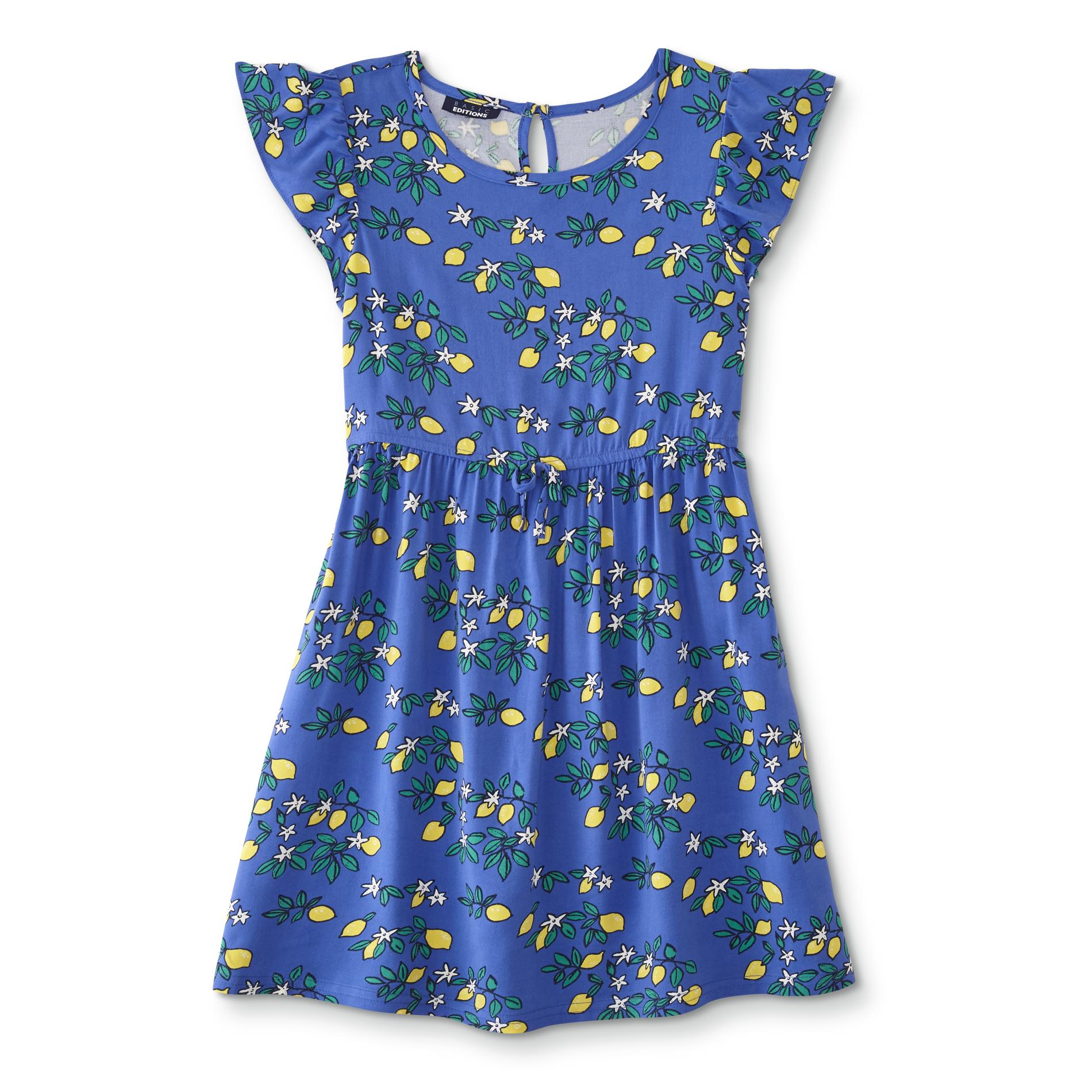 Basic Editions Girls' Woven Skater Dress - Lemon