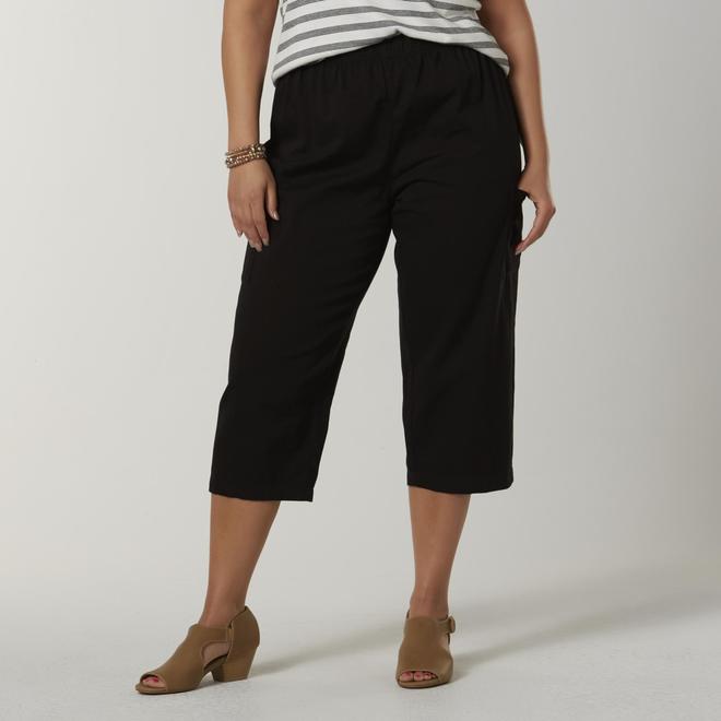 Laura Scott Women's Plus Cropped Cargo Pants