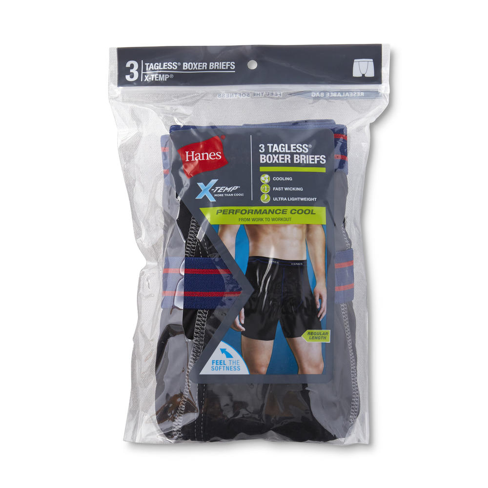 Hanes Men's 3-Pack X-Temp Tagless Boxer Briefs - Regular Length