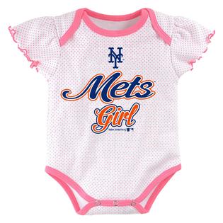 MLB Newborn & Infant Girls'3-Pack Bodysuits - New York Mets