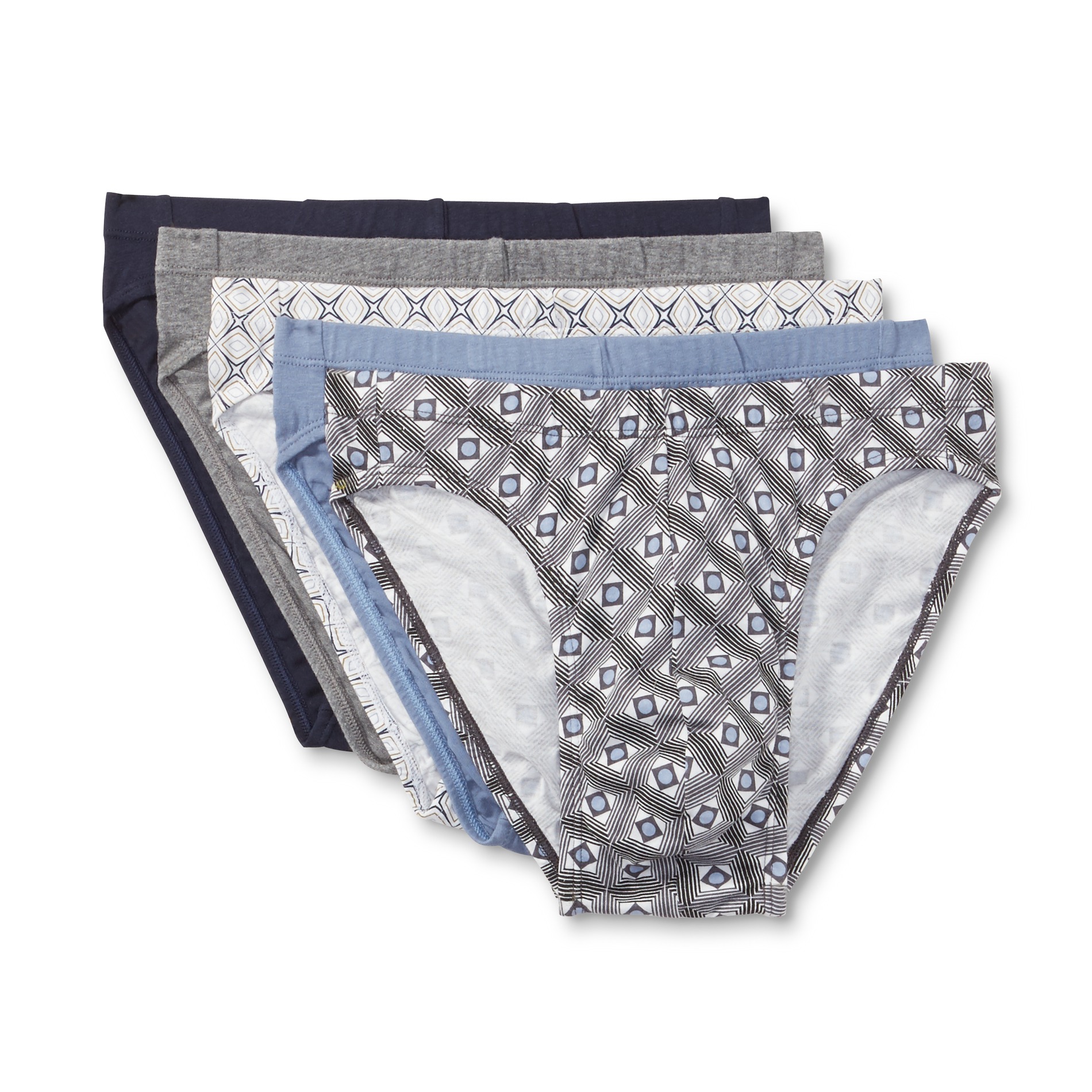 Simply Styled Men's 5-Pack Low-Rise Briefs - Solid & Geometric