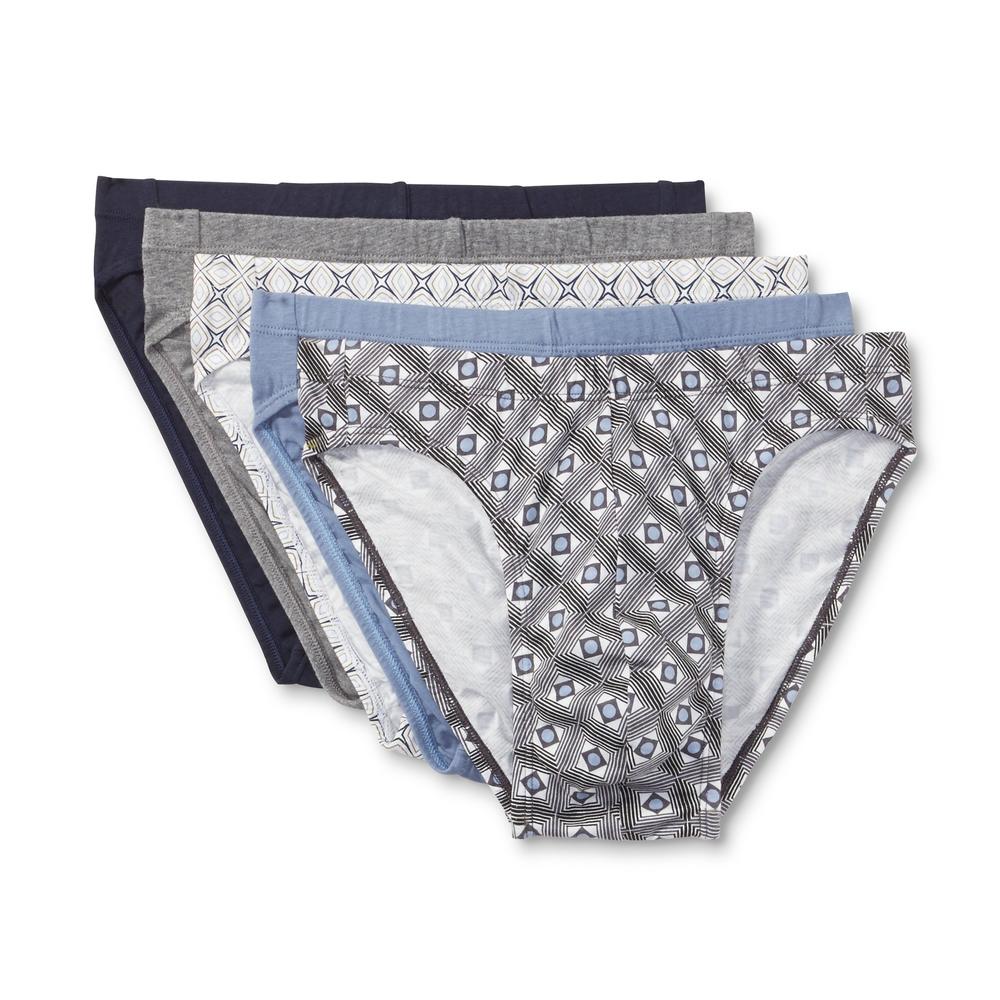 Simply Styled Men's 5-Pack Low-Rise Briefs - Solid & Geometric