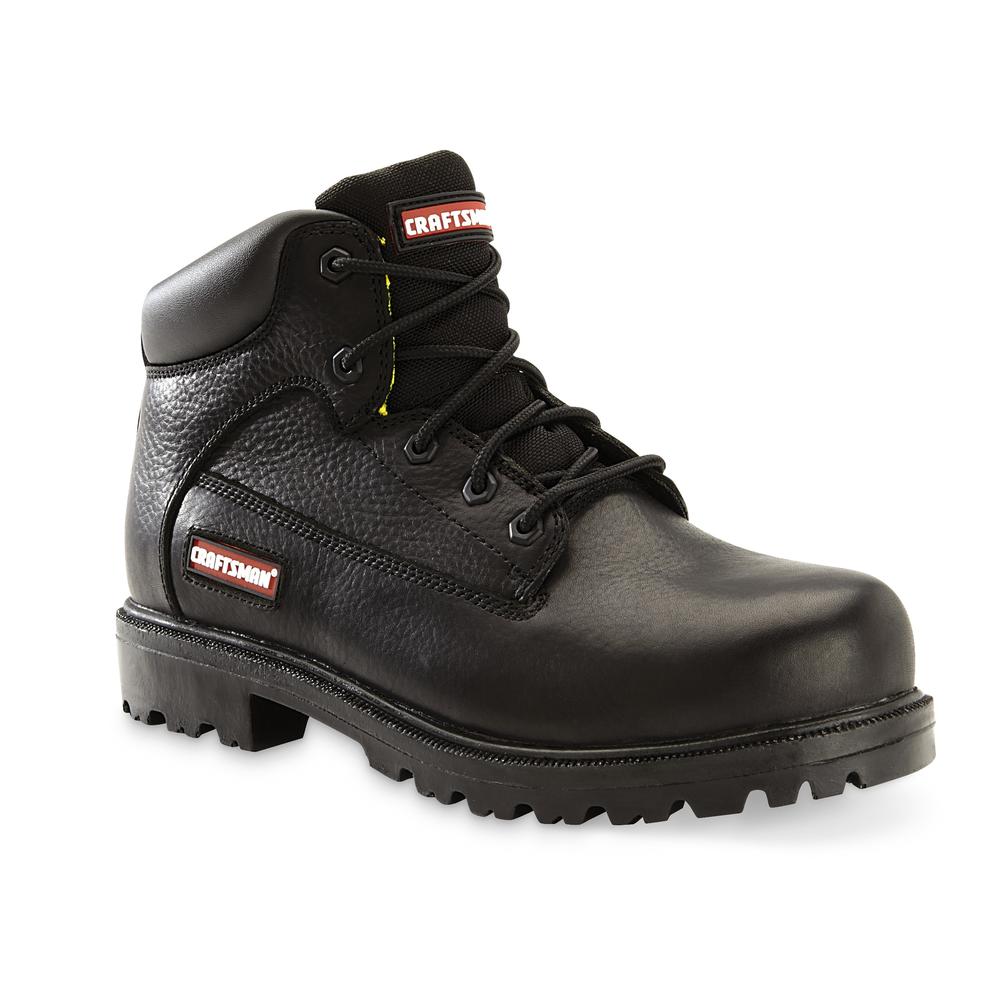 Craftsman Men's Soft Toe Leather Work Boot Kahn - Black