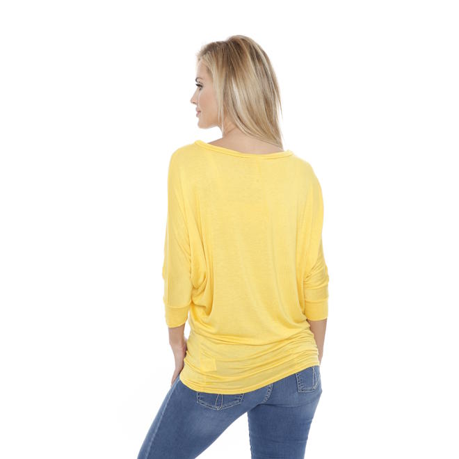 White Mark Women's Banded Dolman Top