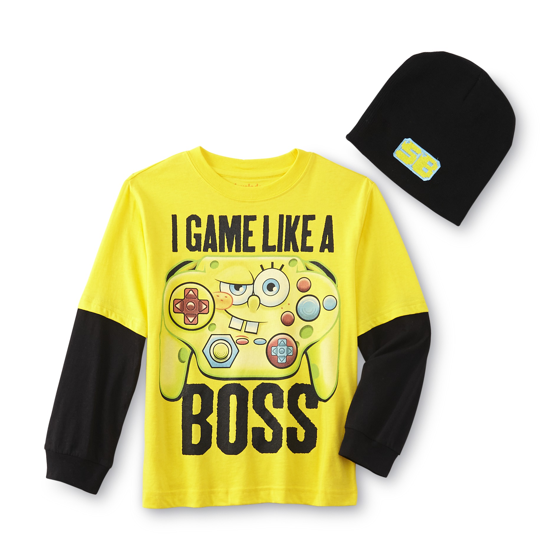 Nickelodeon SpongeBob SquarePants Boy's T-Shirt & Beanie - Clothing ...