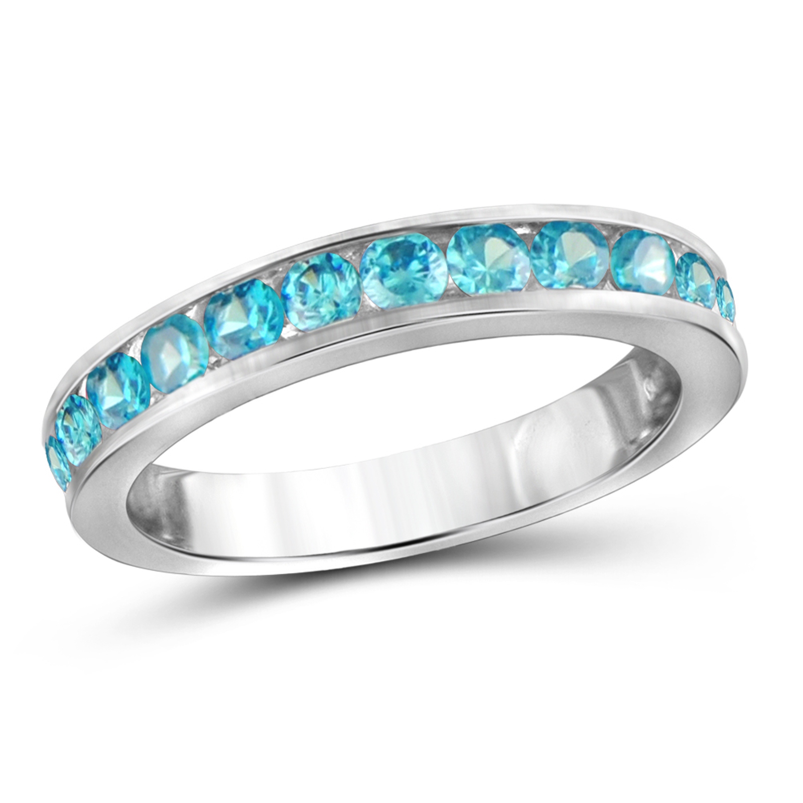0.85ctw. Created Blue Topaz Stackable Ring