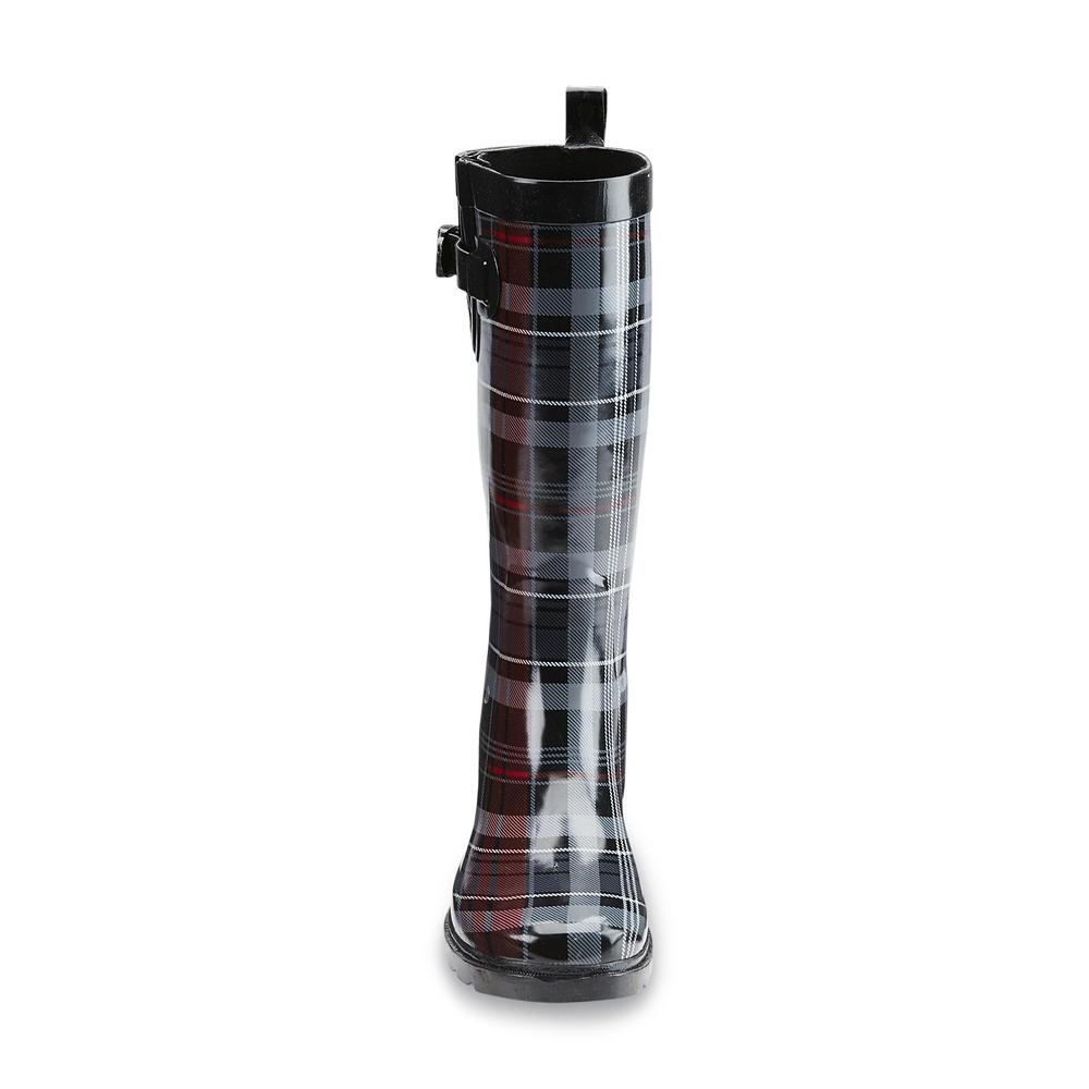 Women's Berry Gray/Plaid Rain Boot