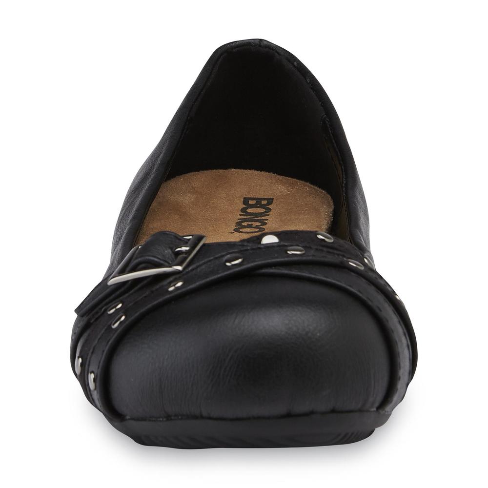 Bongo Women's Gwendolyn Black Ballet Flat - Wide Width Available