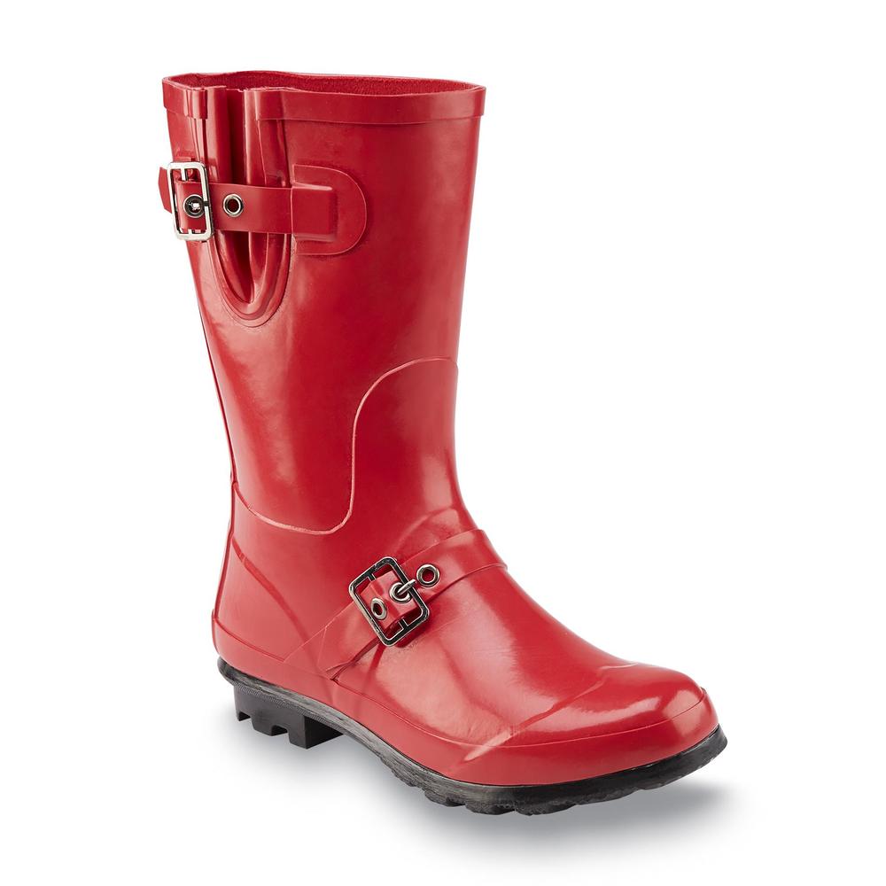 Athletech Women's Thunder Red Mid-Calf Wellie Boot